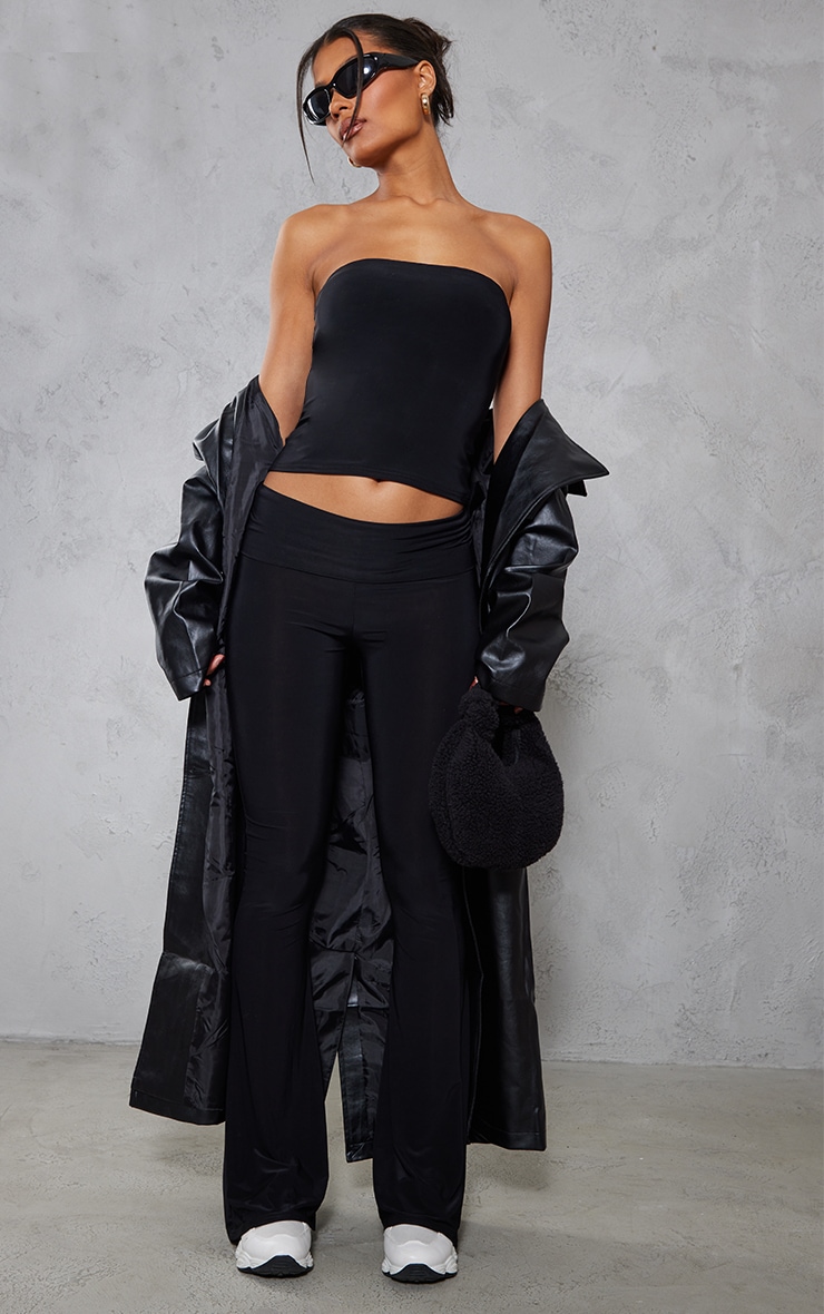 Black Slinky Longline Bandeau Top | Co-Ords | PrettyLittleThing AUS
