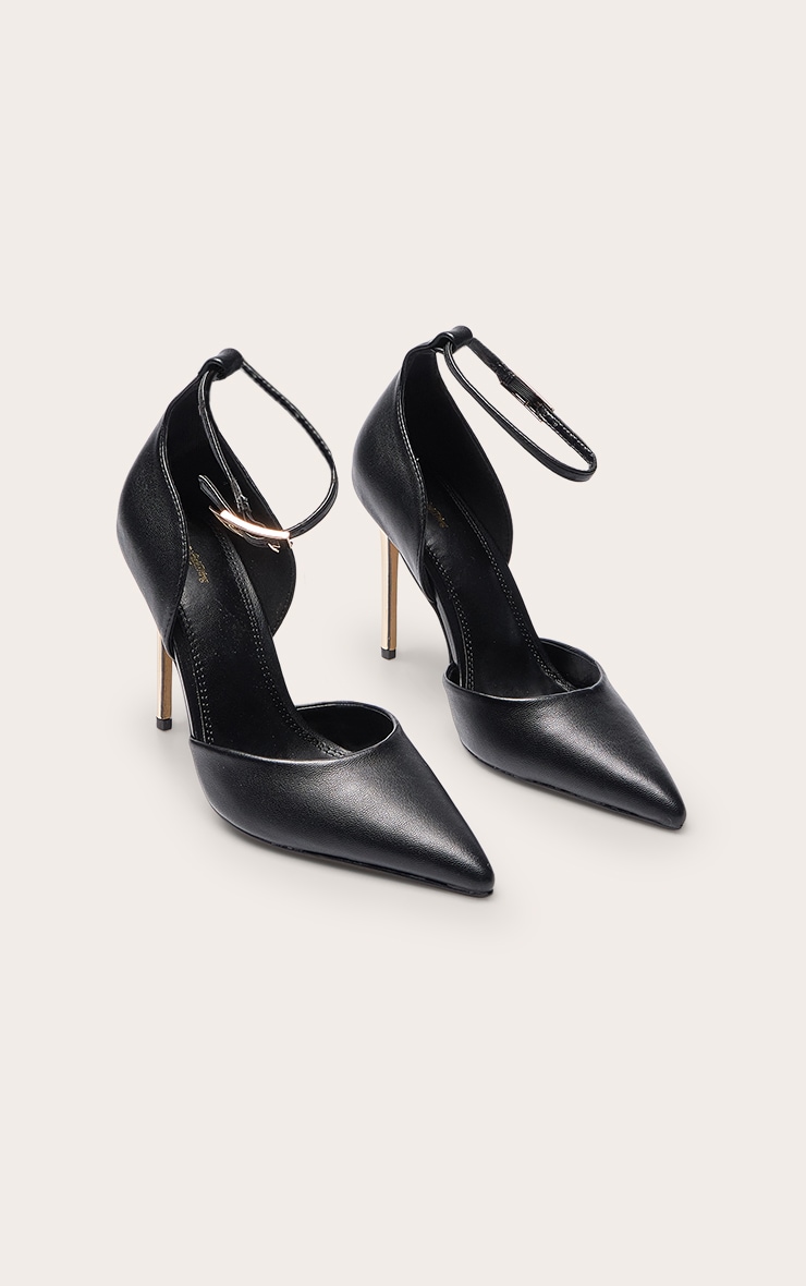 black and gold court shoe