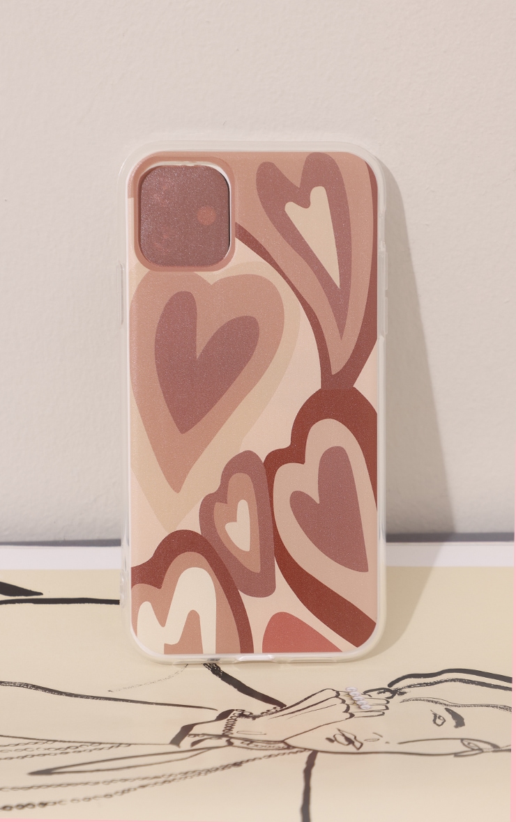 Coque Marron Style 70's À Coeurs Pour IPhone 11 | Accessoires | PLT FR