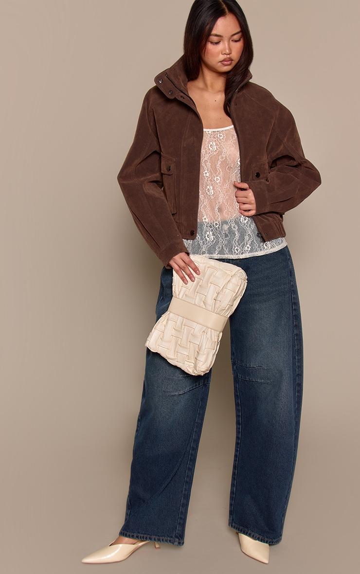 Cream Longline Delicate Lace Cami | Tops | PLT