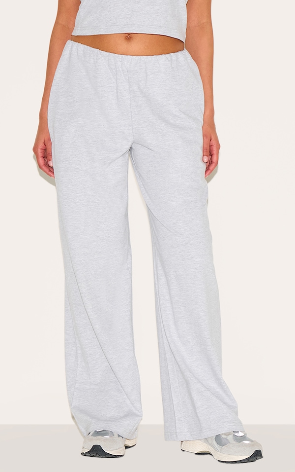 Petite Ash Grey Elasticated Waist Wide Trousers | Petite | PLT