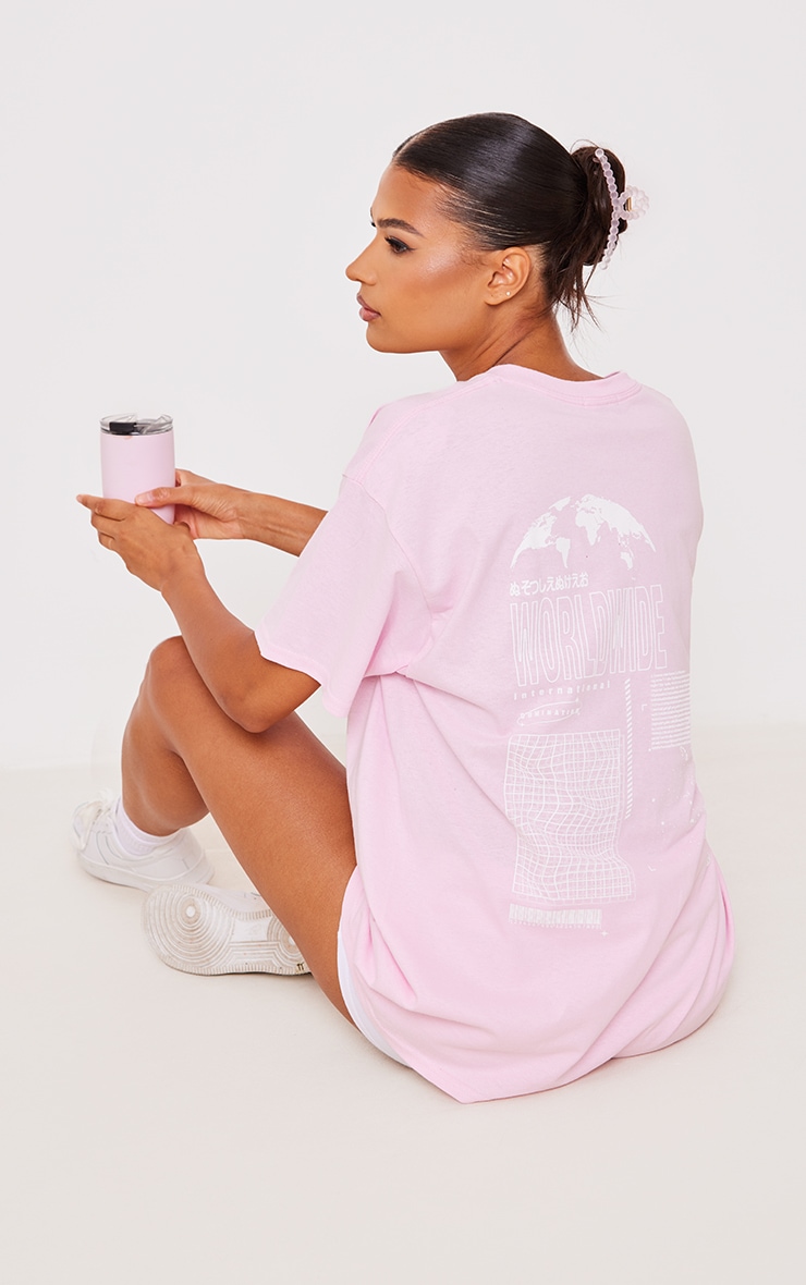 Baby Pink Worldwide Back Print T Shirt | Tops | PLT IRE