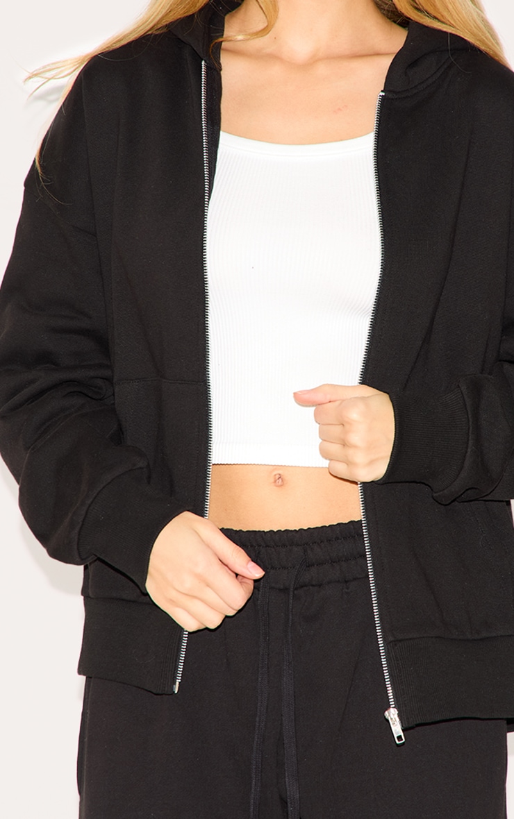 Black Premium Zip Up Oversized Hoodie | Athleisure | PLT USA