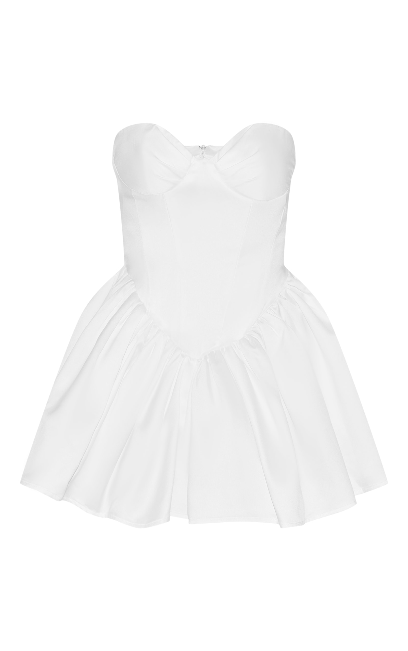 White Satin Sweetheart Corset Hip Playsuit | Dresses | PLT