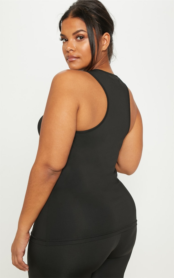 PRETTYLITTLETHING Plus Black Embroidered Tank Top | Athleisure ...