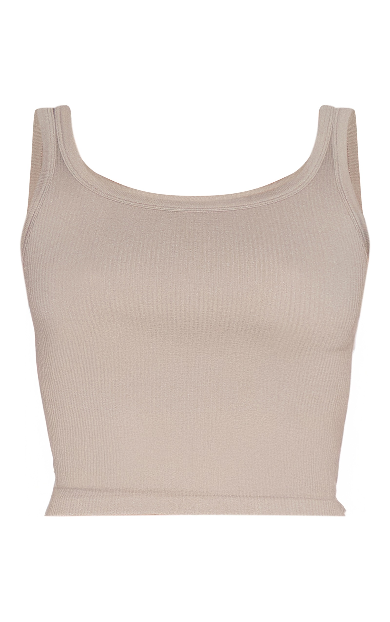 Clay Contour Rib Scoop Cropped Vest Top | Tops | PLT
