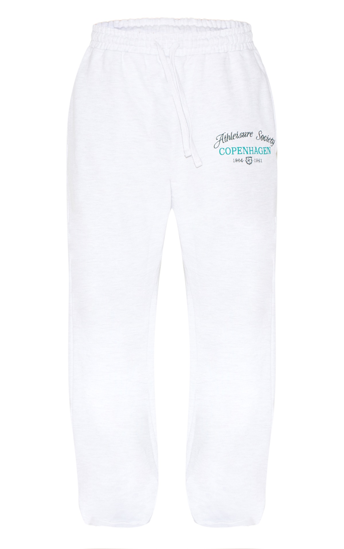 Ash Grey New York Embroidered Straight Leg Jogger | Athleisure | PLT