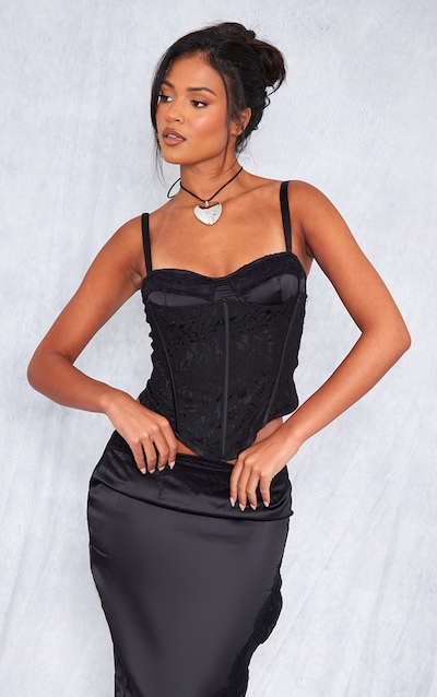 Black lace corsets | PrettyLittleThing