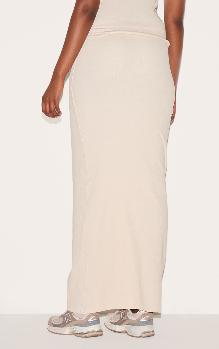 Beige Ribbed Maxi Skirt | Co-ords | PrettyLittleThing