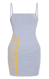 PrettyLittleThing Grey City Strappy Bodycon Dress | PrettyLittleThing USA