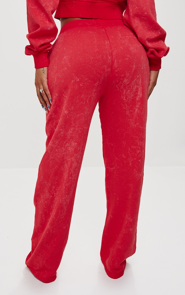 PLT Shape Washed Red Wide Leg Sweatpants | Shape | PLT USA