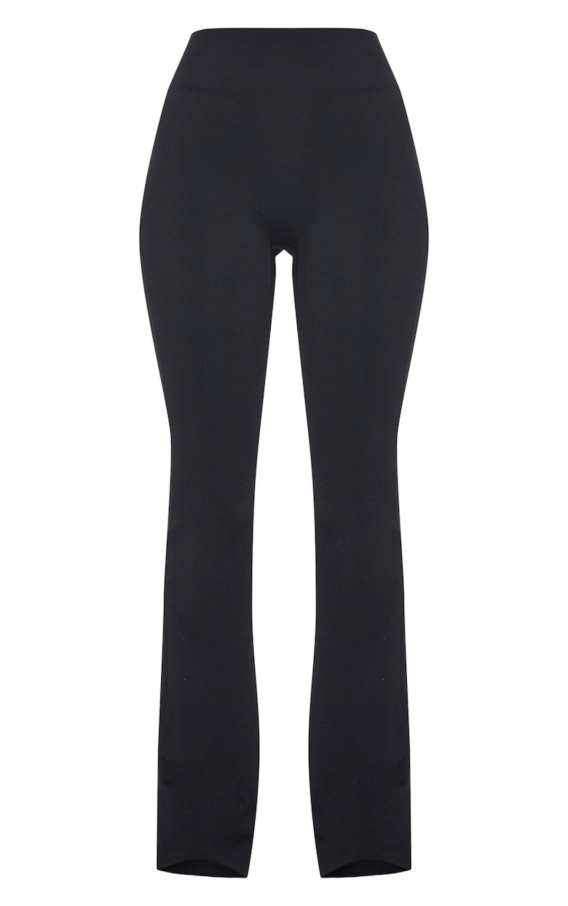 Tall Black Contour Sculpt Seam Flare Leggings | Tall | PLT