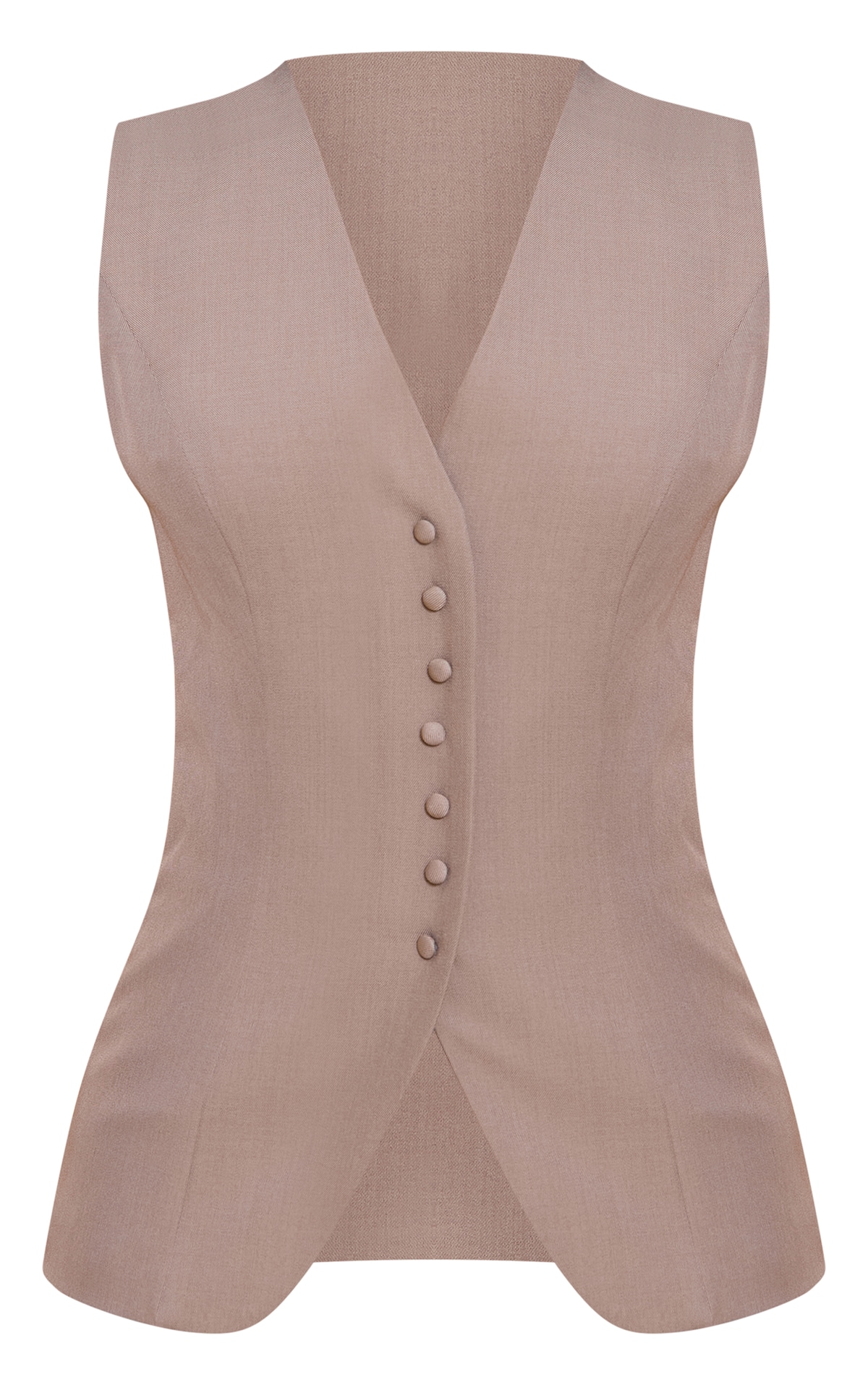 Petite Mushroom Button Up Collarless Waistcoat | Petite | PLT IRE