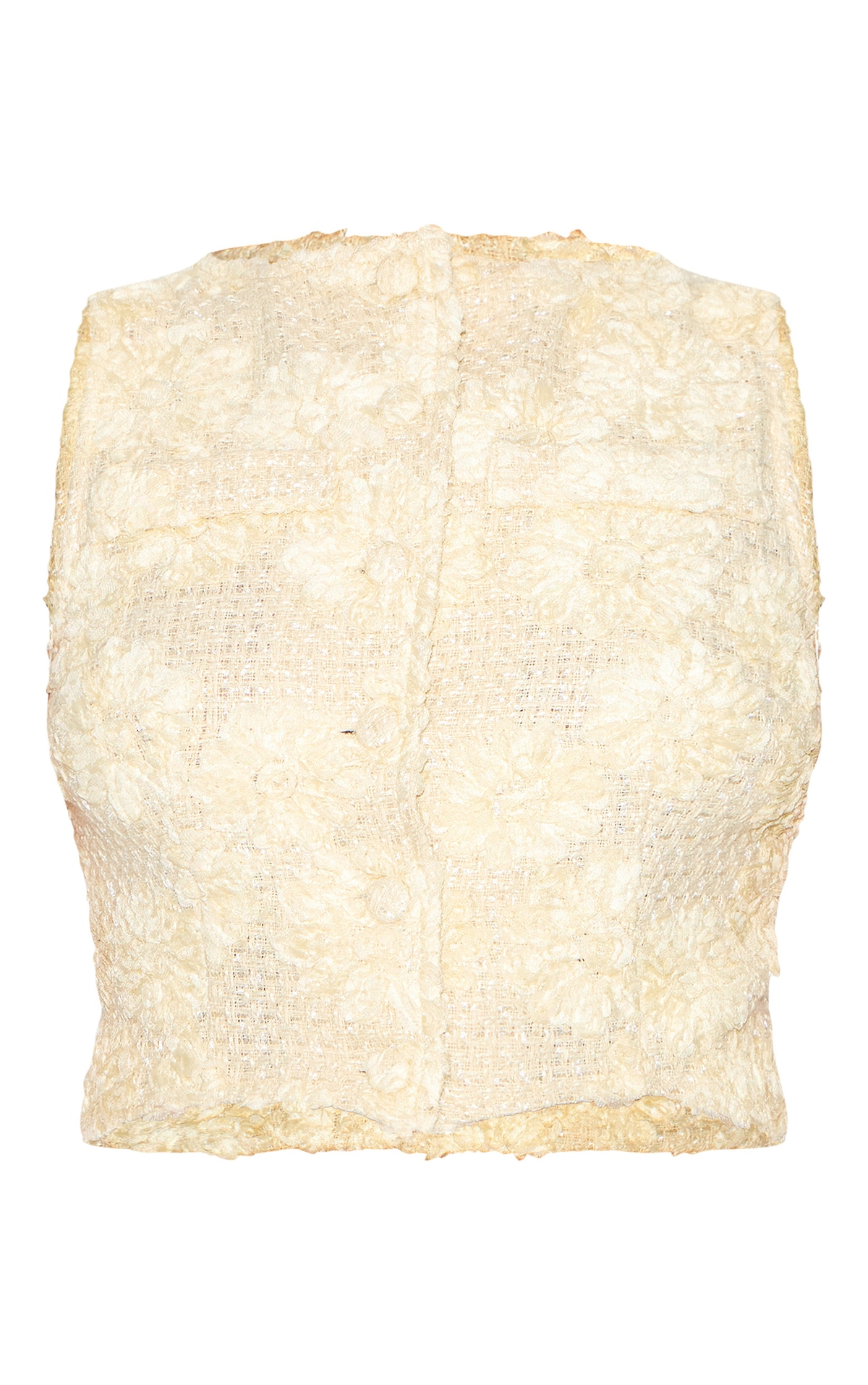 Plus Lemon Floral Boucle Button Up Waistcoat | Plus Size | PLT
