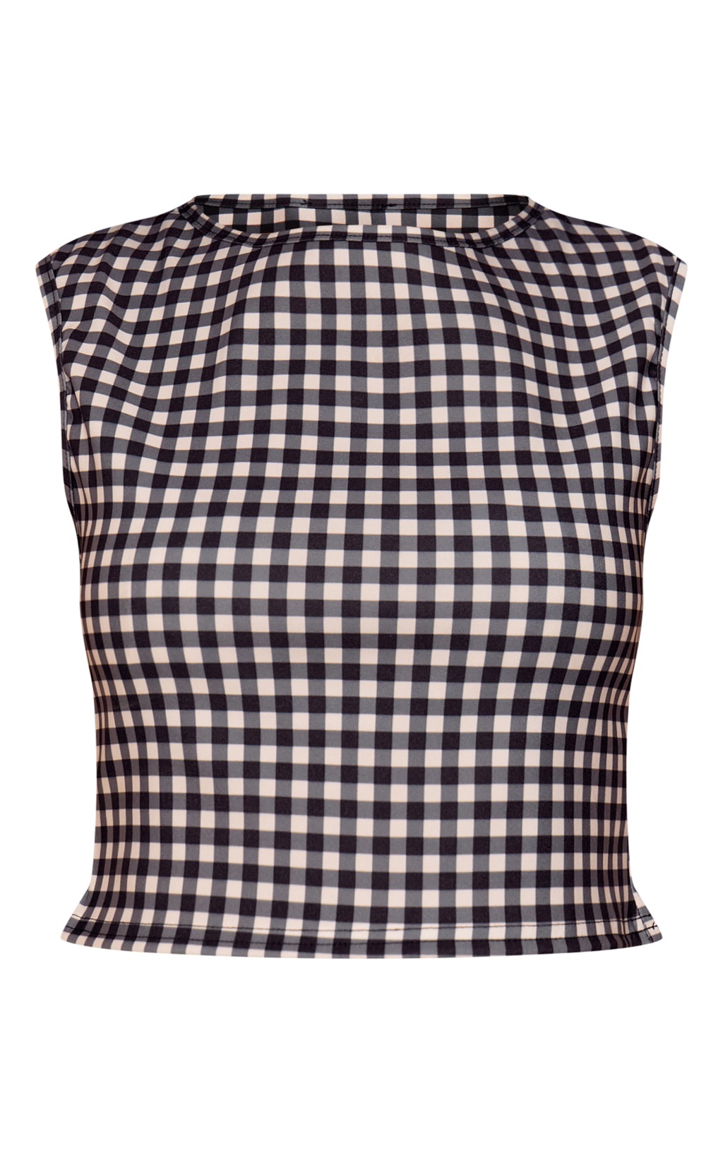 Black Gingham Fitted Racer Top | Co-ords | PLT USA