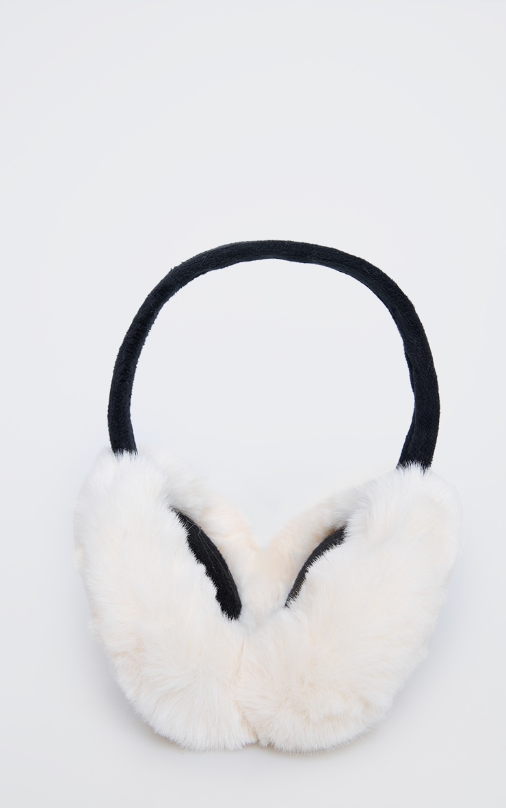 Cream Oversized Fluffy Ear Muffs | Accessories | PLT