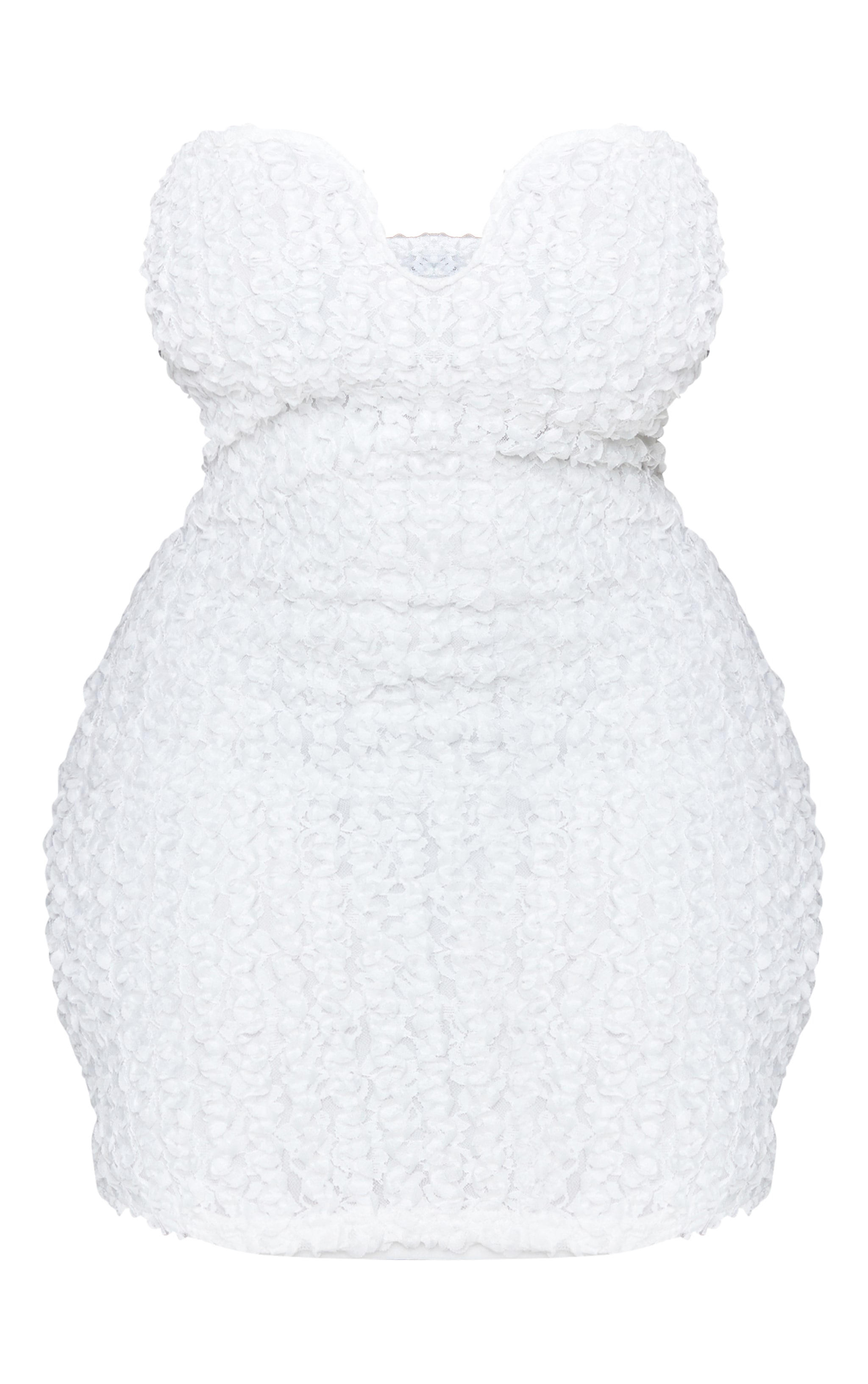 Plus White Texured Wired Bandeau Mini Dress | Plus Size ...