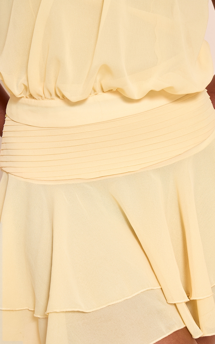 Lemon Chiffon Pleated Ruffle Mini Skirt | Co-ords | PrettyLittleThing USA