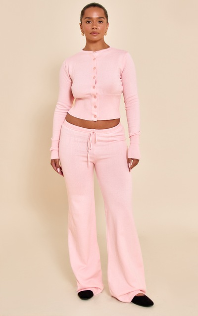 Shape PINK Knitted Button Front Wide Rib Cardigan | Shape ...