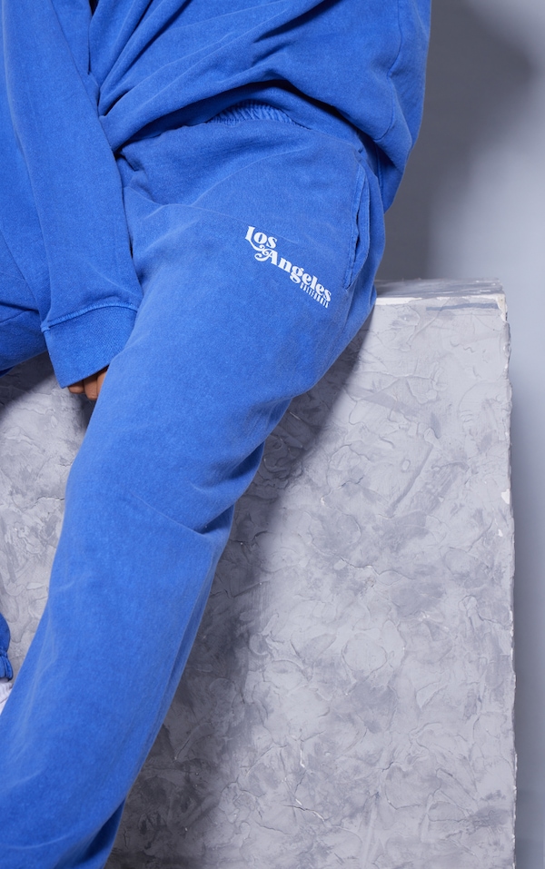 Blue Los Angeles Graphic Washed Sweatpants | Athleisure ...