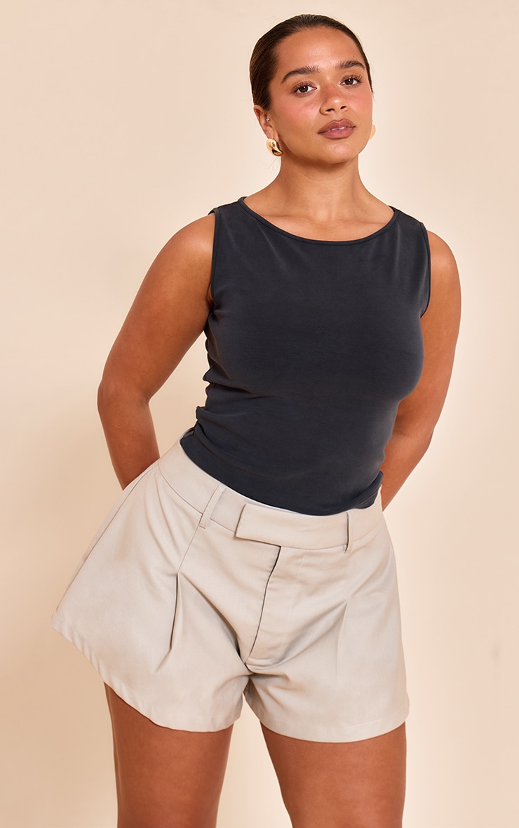 Shape Grey Tailored Adjustable Waist Shorts | Shape | PLT