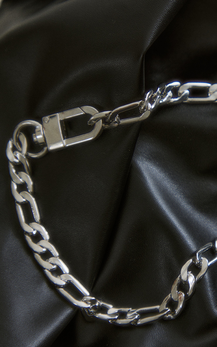 Silver Flat Chain Clasp Necklace | PrettyLittleThing