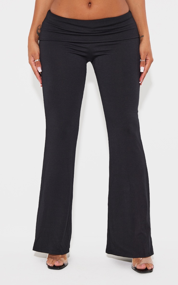 Shape Black Contour Foldover Waist Flare Pants | Shape ...