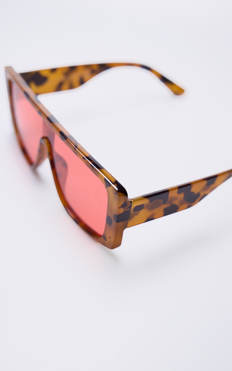 Tortoiseshell Frame Red Lens Visor Sunglasses | Accessories ...
