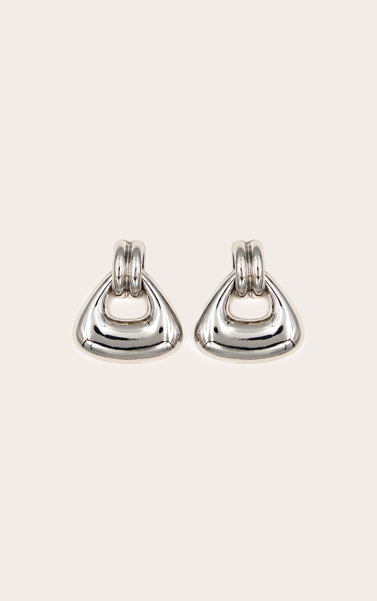 Silver Mini Triangle Door Knocker Earrings | Accessories | PLT