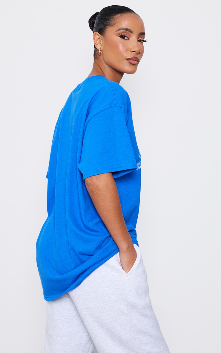 Cobalt Chaos Shine Puff Printed T Shirt | PrettyLittleThing USA