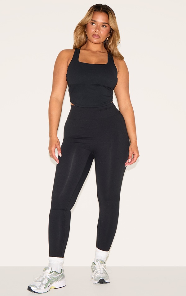 Shape Black Active Cupped Seam Detail Sports Bra | Shape | PLT USA