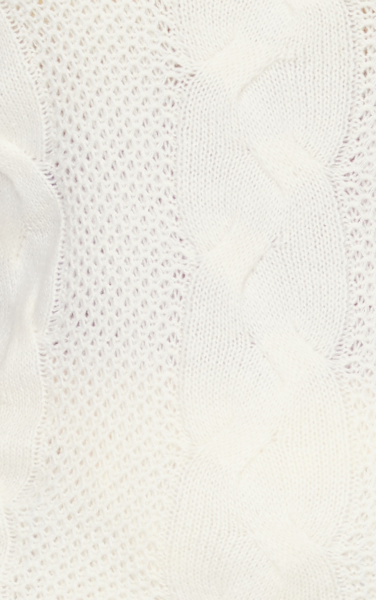 Plus Cream Cable Knit High Neck Jumper | PrettyLittleThing