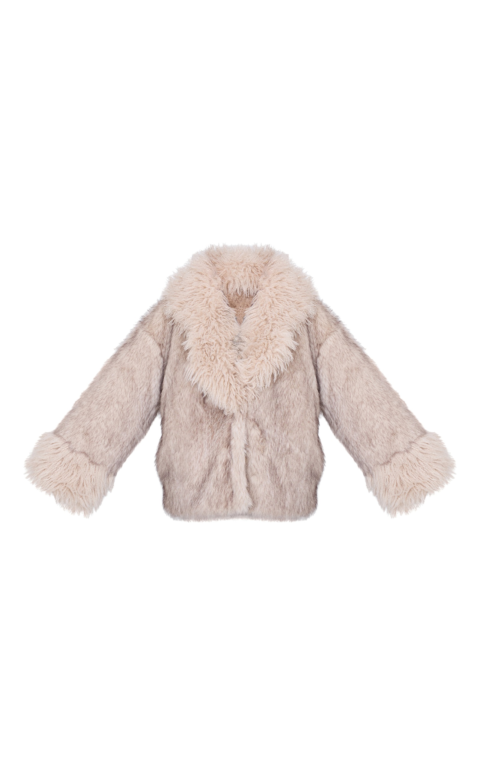 Brown Faux Fur Exaggerated Collar Coat | Outerwear | PrettyLittleThing USA