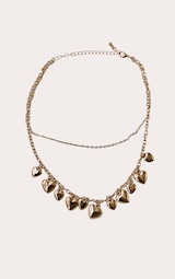 Gold Molten Heart Long Necklace | Accessories | PrettyLittleThing AUS