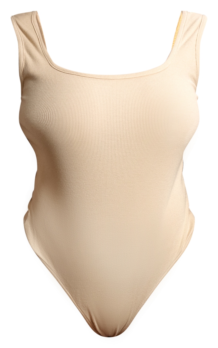 Plus Stone Basic Rib Scoop Neck Bodysuit | Plus Size | PLT