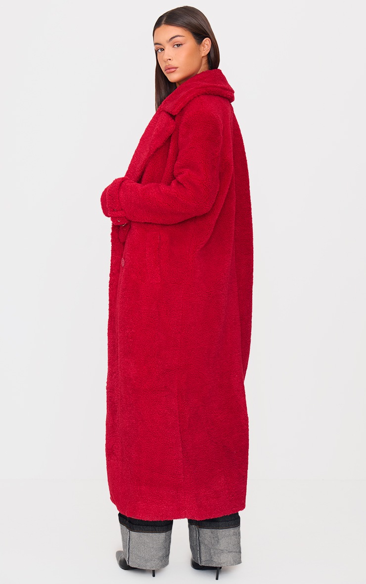 Red Borg Double Breasted Maxi Coat | Outerwear | PLT
