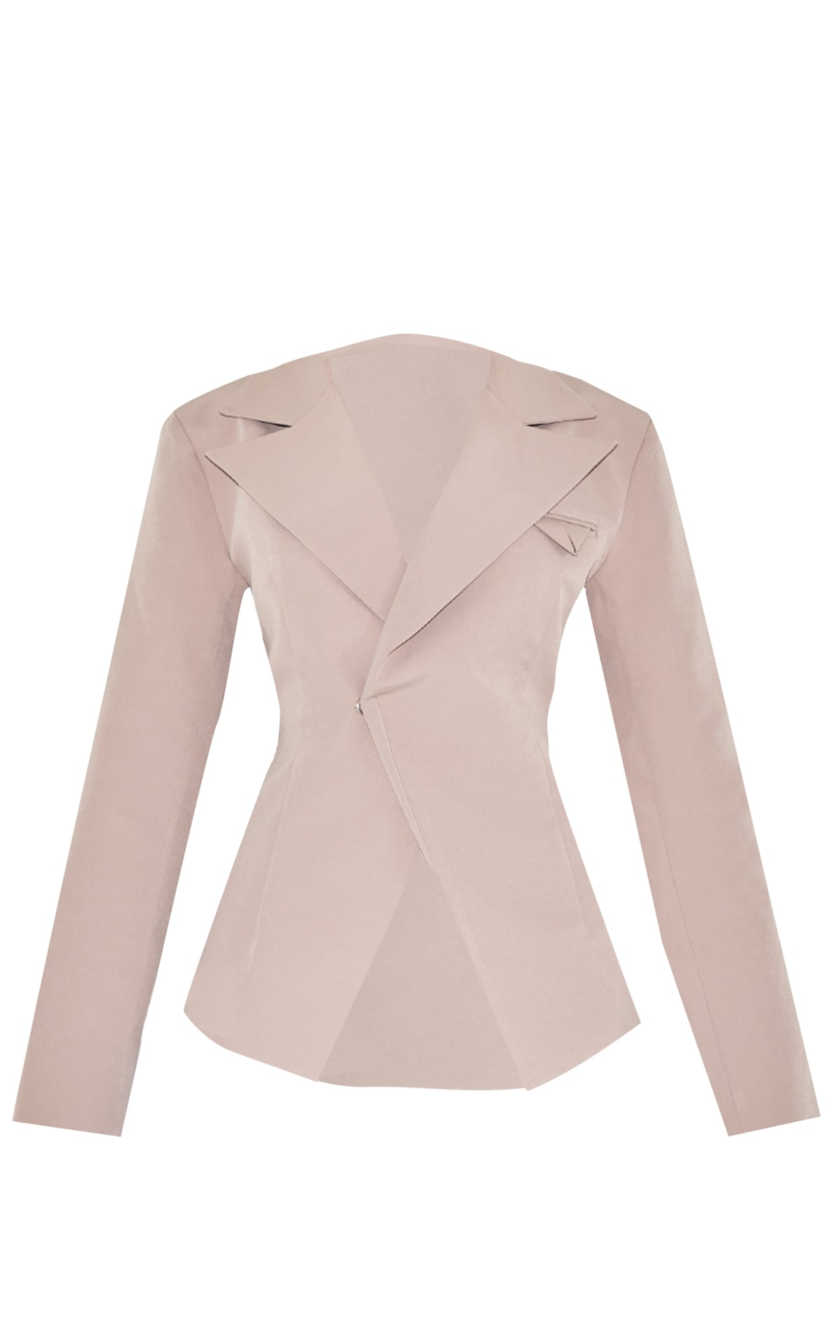 Shape Taupe Tailored Asymmetrical Cross Over Adjustable Waist Blazer | Shape | PrettyLittleThing USA