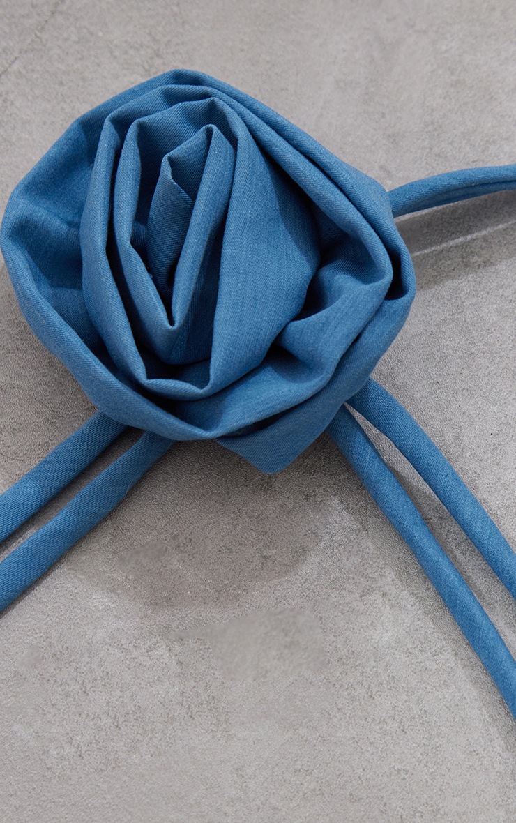 Blue Woven Flower Corsage Choker Necklace | Accessories | PLT