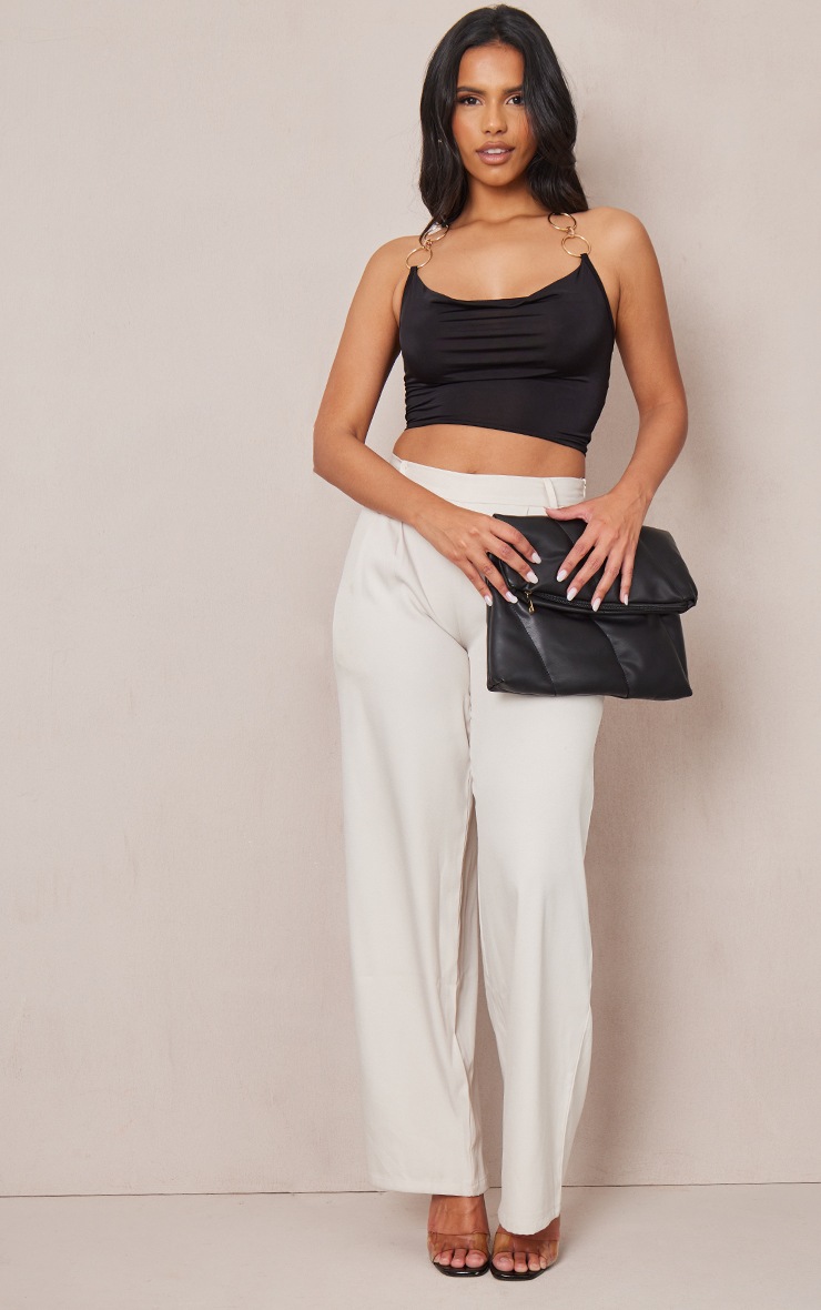 Black Chain Halter Crop Top | Tops | PrettyLittleThing IE