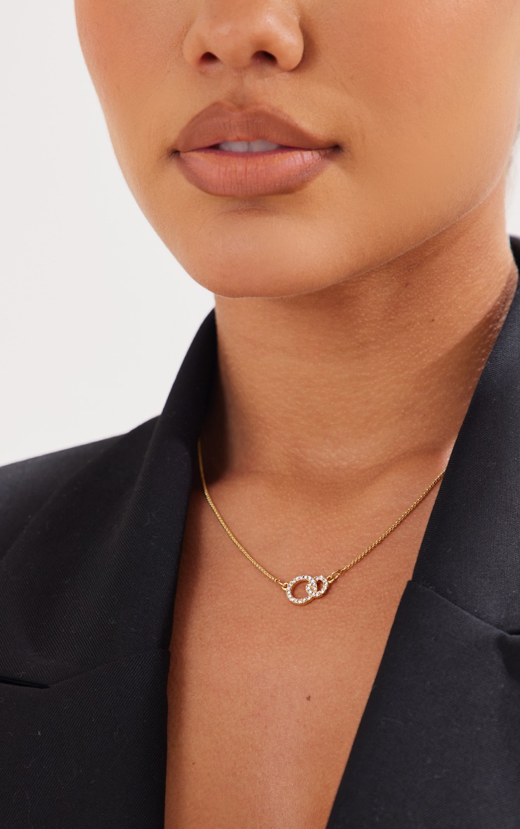 Real Gold Plated Paved Circle Link Necklace | Accessories ...