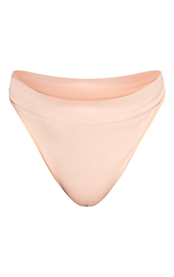 Recycled Plus Nude Seamless Rib Thong | PrettyLittleThing