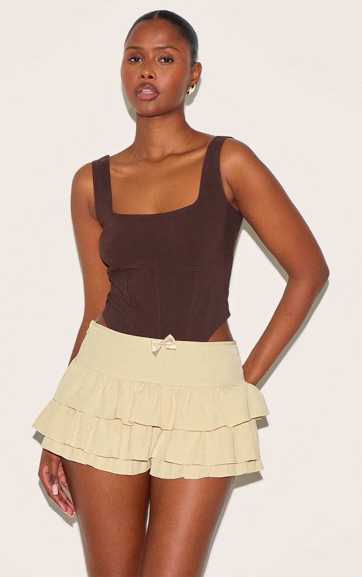 Butter Yellow Bow Detail Tailored Frilly Bloomers | Bottoms ...