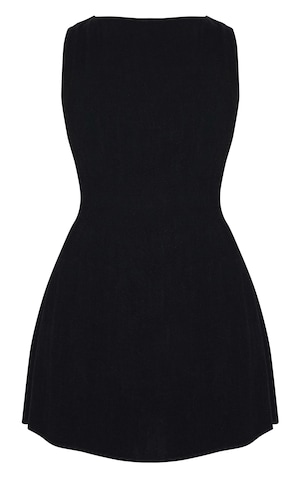 Petite Black Linen Look Backless Shift Dress | Petite ...