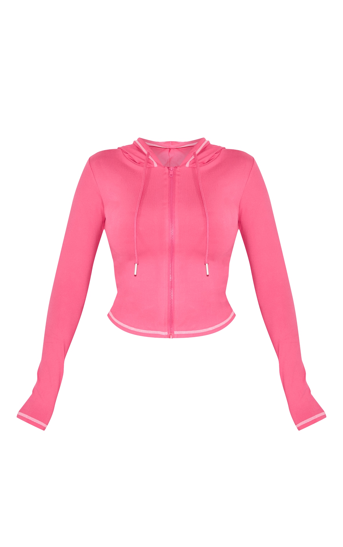 Shape Hot Pink Sculpted Contrast Stitch Zip Hoodie | Shape ...
