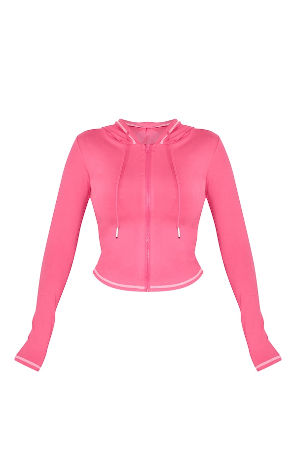Shape Hot Pink Sculpted Contrast Stitch Zip Hoodie | Shape ...