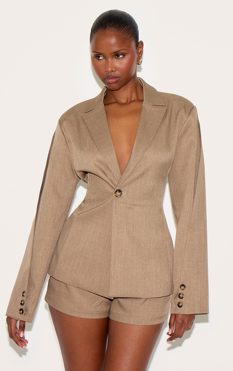 Light Brown Tailored Woven Shorts | Co-ords | PLT