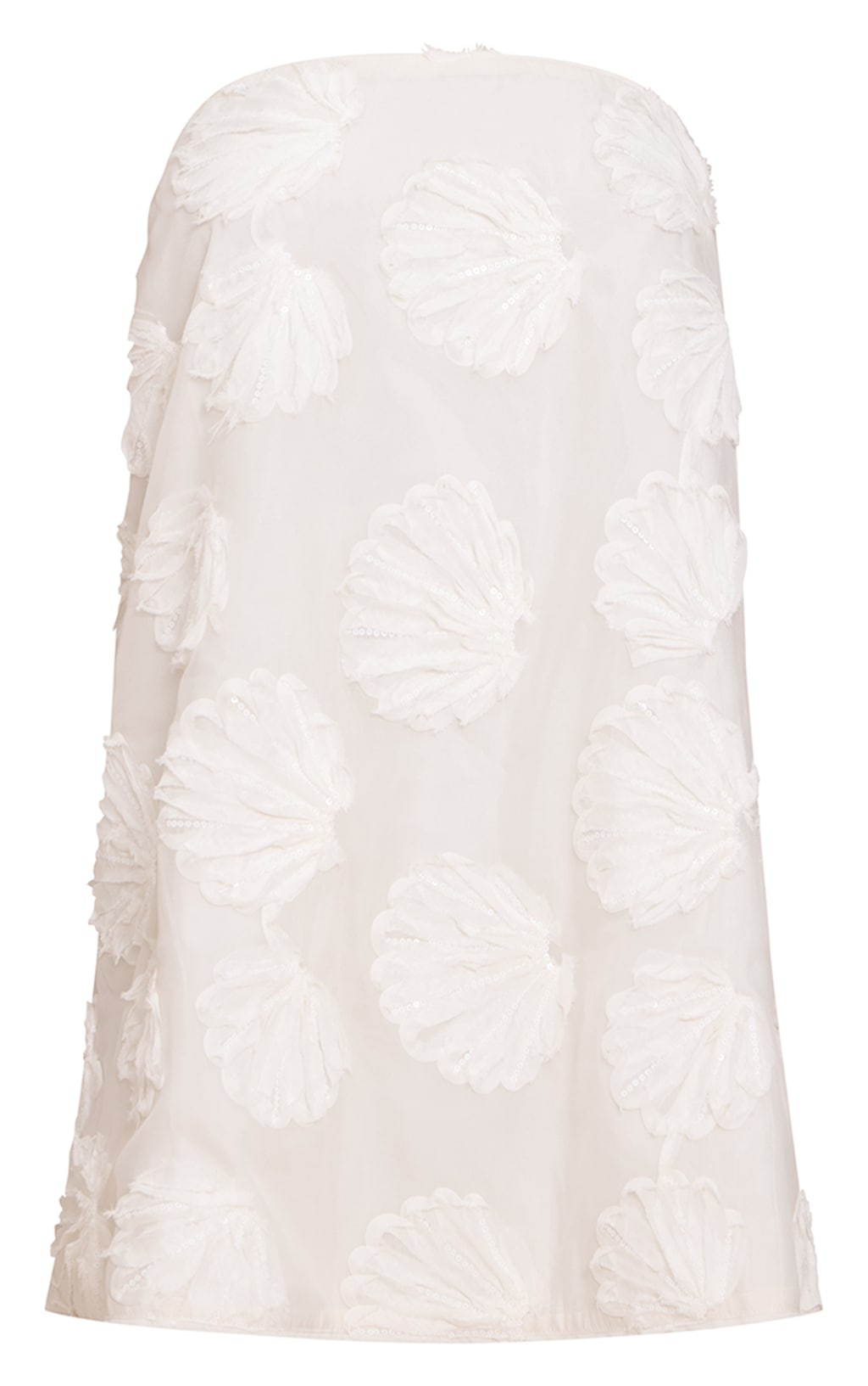 Cream Shell Texture Bandeau Mini Shift Dress | Dresses | PLT