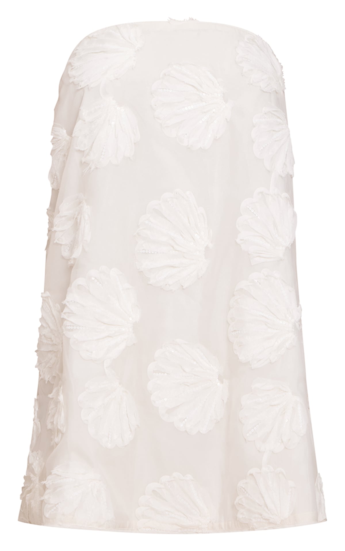 Cream Shell Texture Bandeau Mini Shift Dress | Dresses | PLT