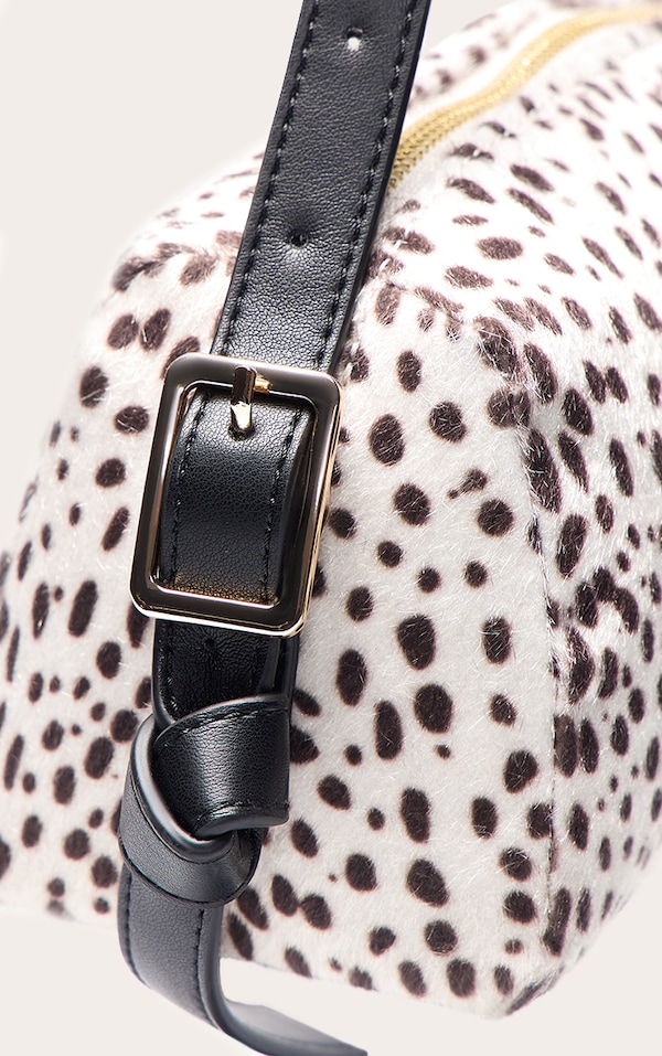 Dalmation Print Pony Hair Baguette Shoulder Bag | Accessories | PLT CA