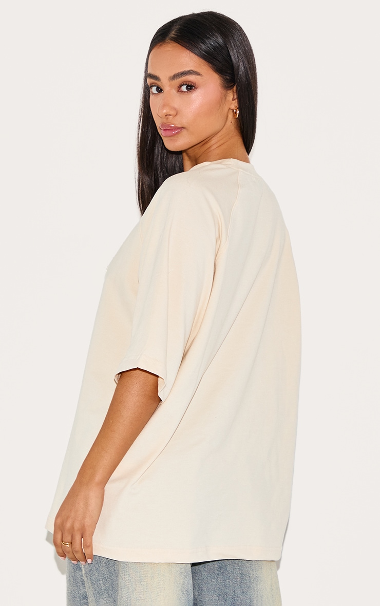 Petite Cream Oversized T-shirt | Petite | PrettyLittleThing AUS